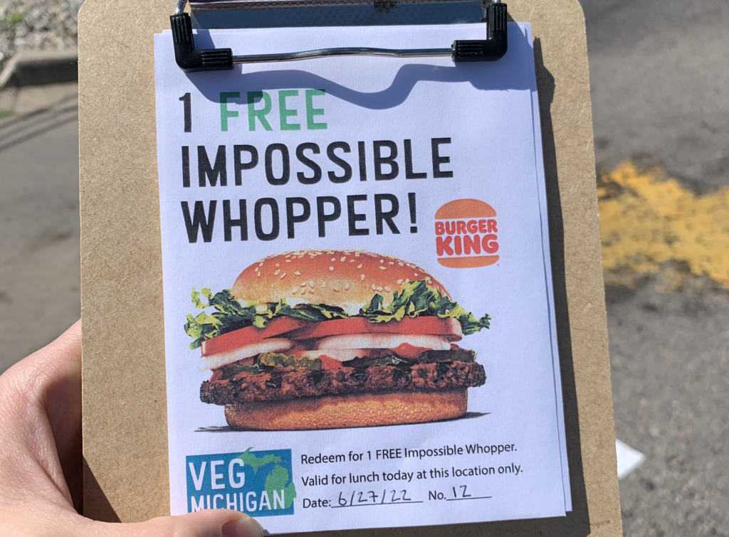 FREE IMPOSSIBLE WHOPPER GIVEAWAY - VegMichigan